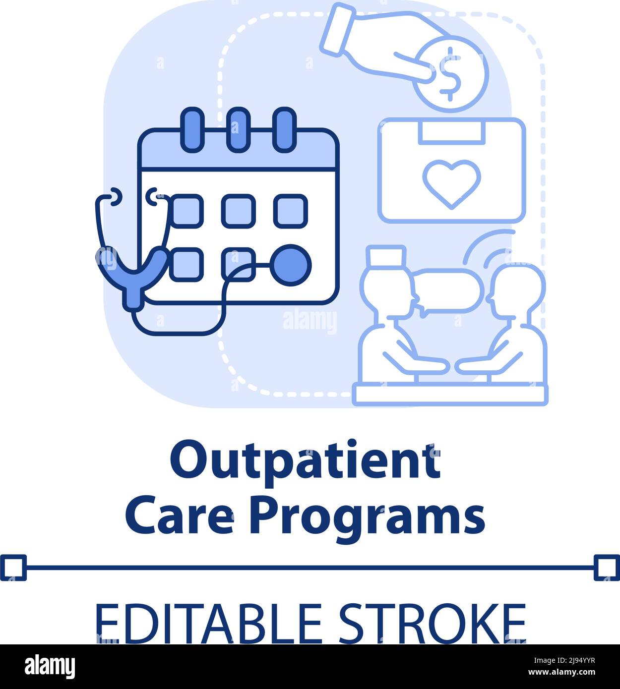 Outpatient care programs light blue concept icon Stock Vector Image ...