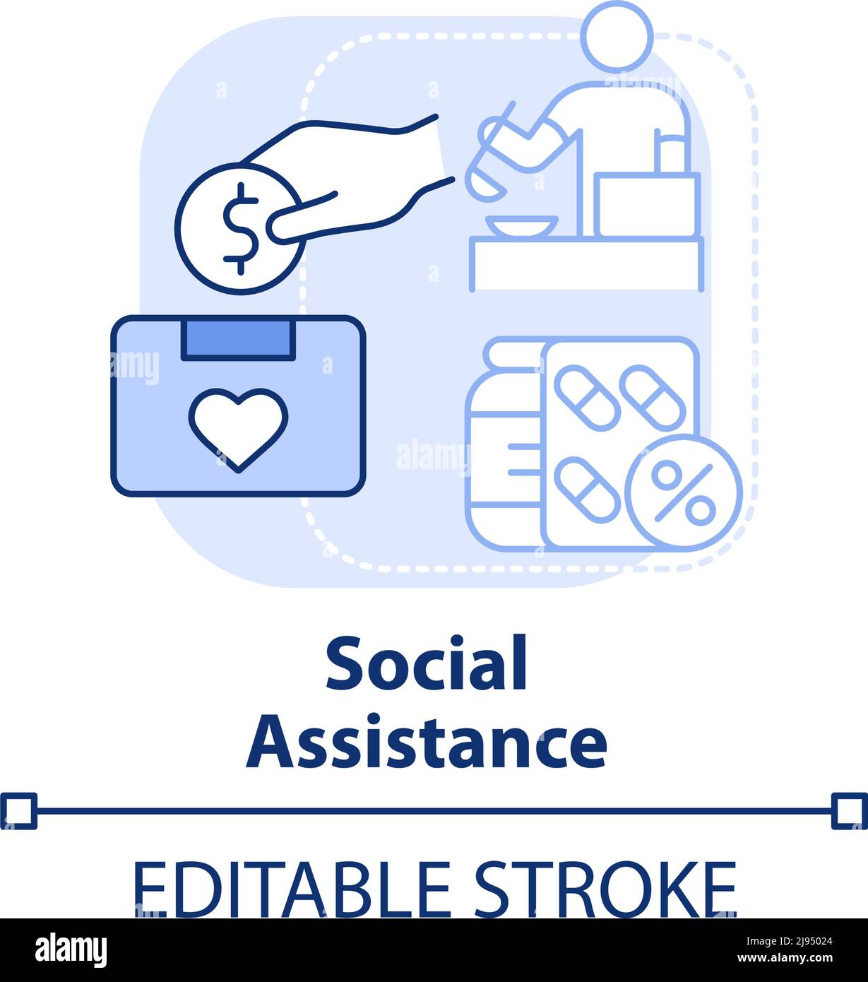 Social assistance light blue concept icon Stock Vector Image & Art - Alamy