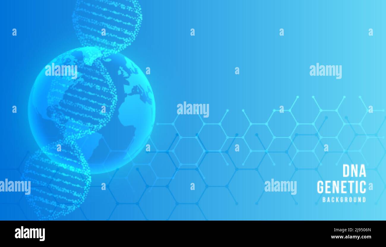 Dna in blue background Stock Vector Images - Alamy