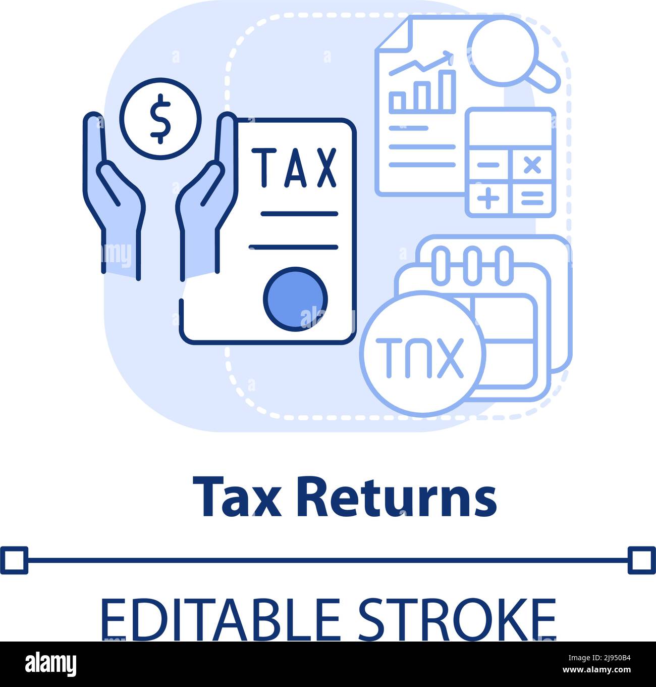 Tax returns light blue concept icon Stock Vector Image & Art - Alamy