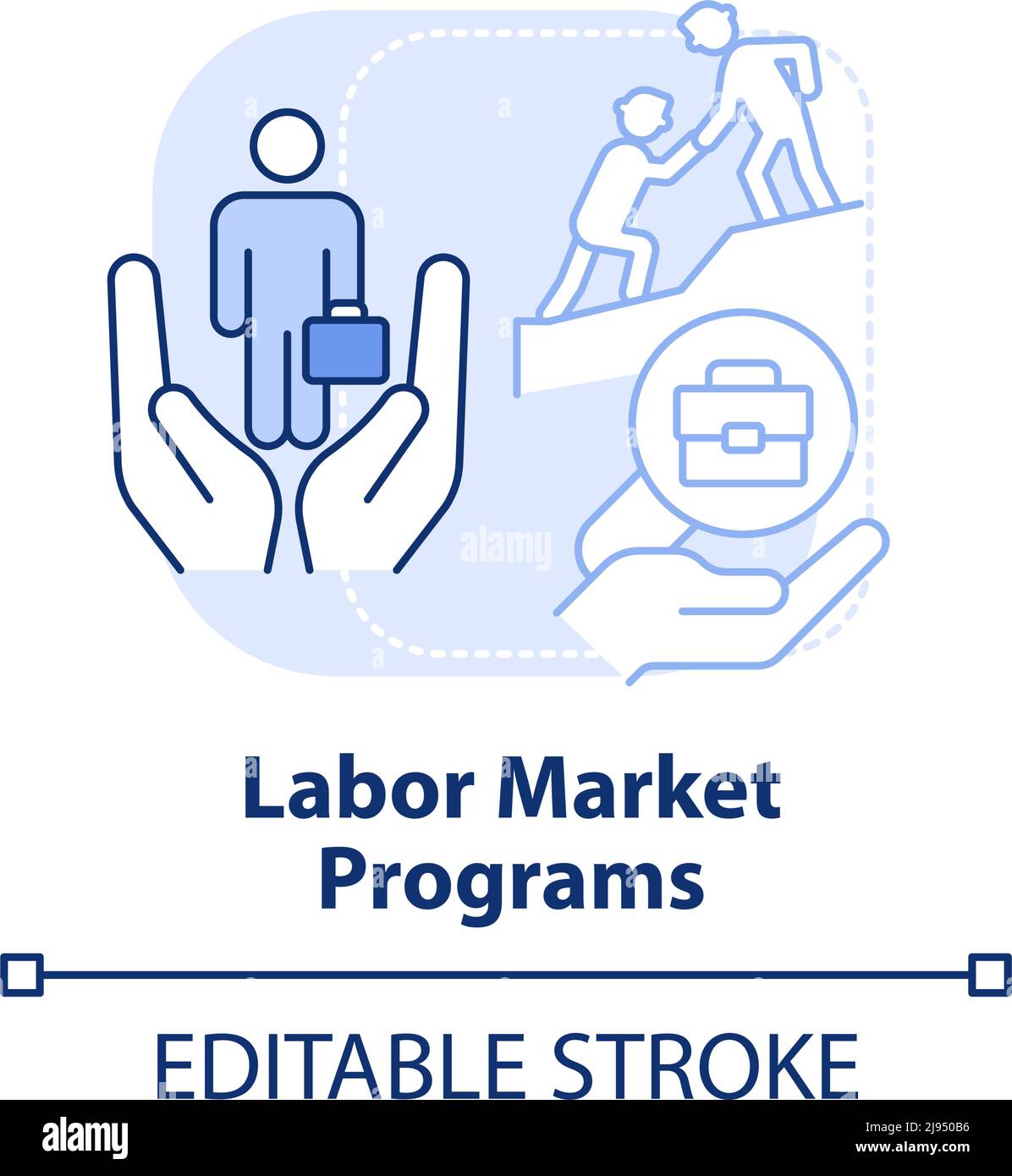 Labor market programs light blue concept icon Stock Vector Image & Art ...