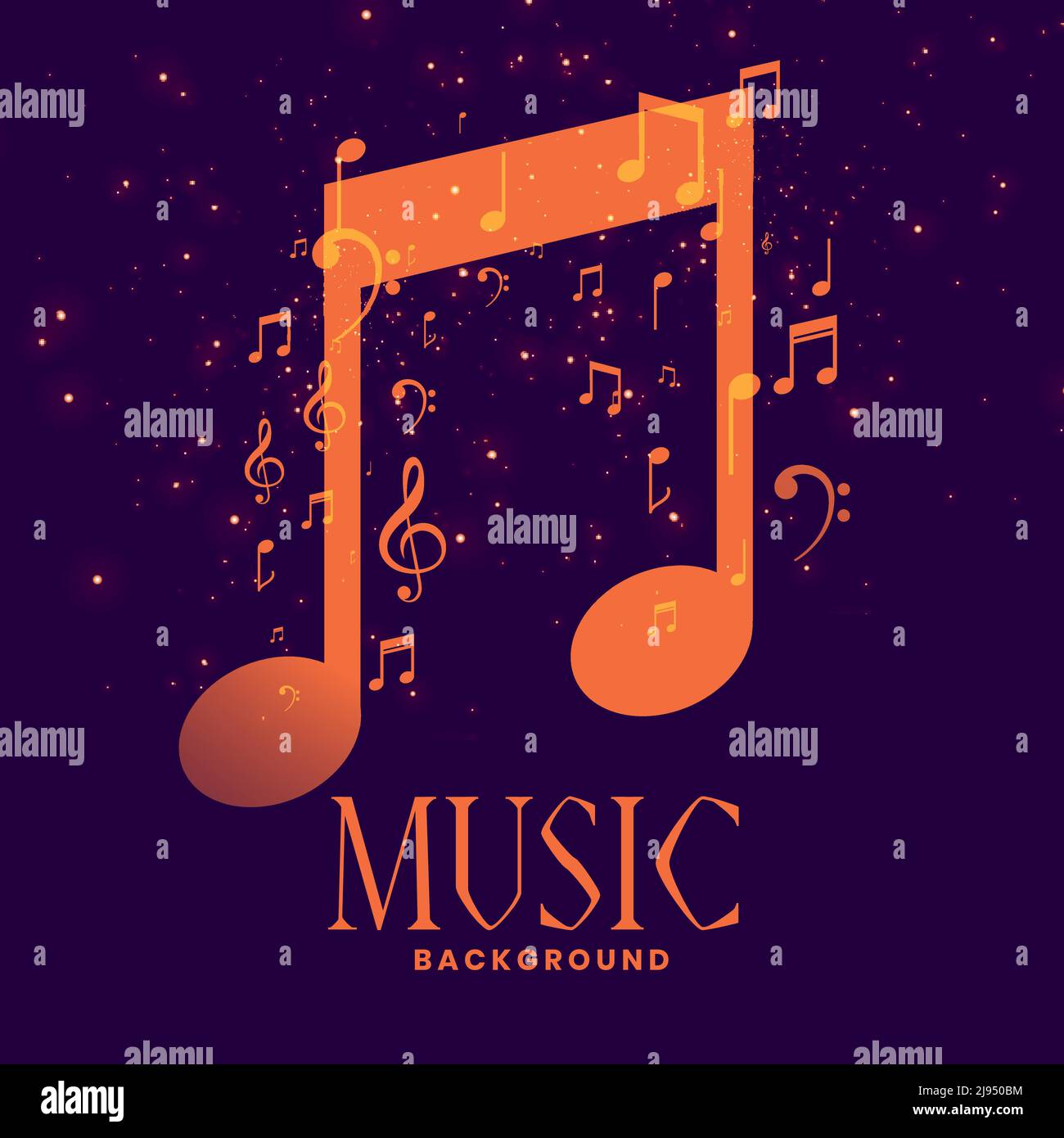 Purple Sparkly Music Notes