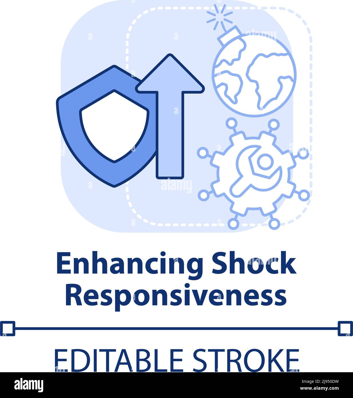 Enhancing shock responsiveness light blue concept icon Stock Vector ...