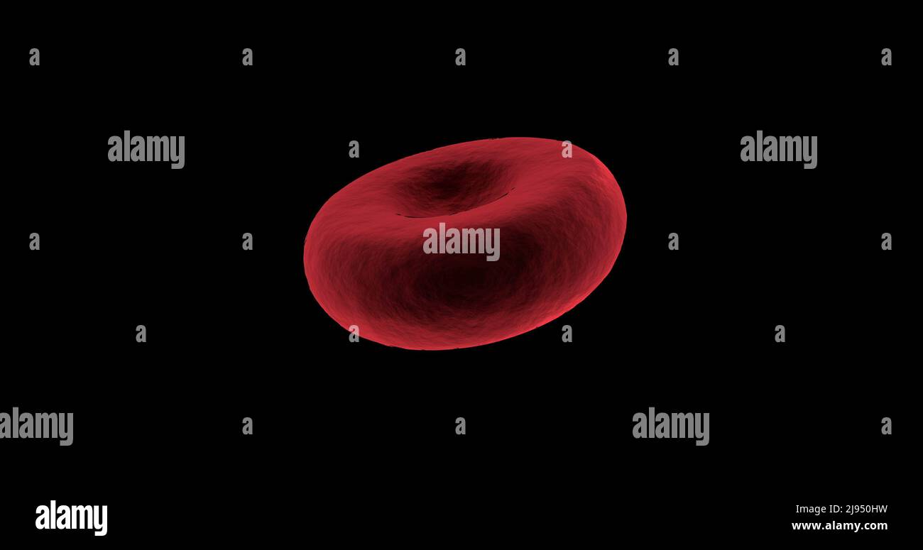 Digitally generated red blood cell against black background Stock Photo ...