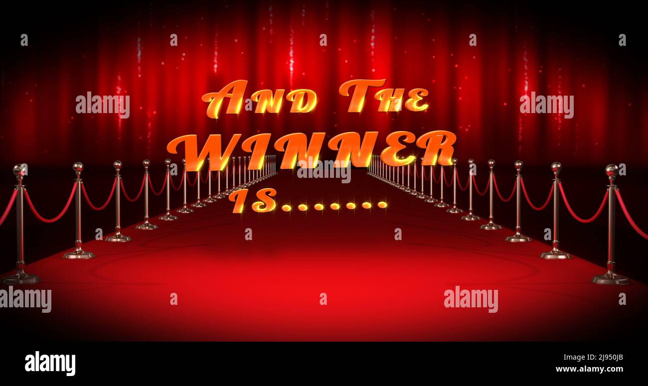Red carpet with text and the winners are Stock Photo - Alamy