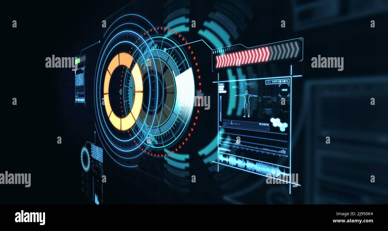 Digitally generated genetic engineering screen and circular patterns ...