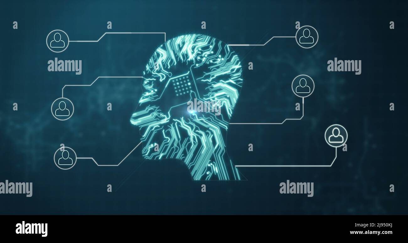 Conceptual image of circuit connection head Stock Photo - Alamy