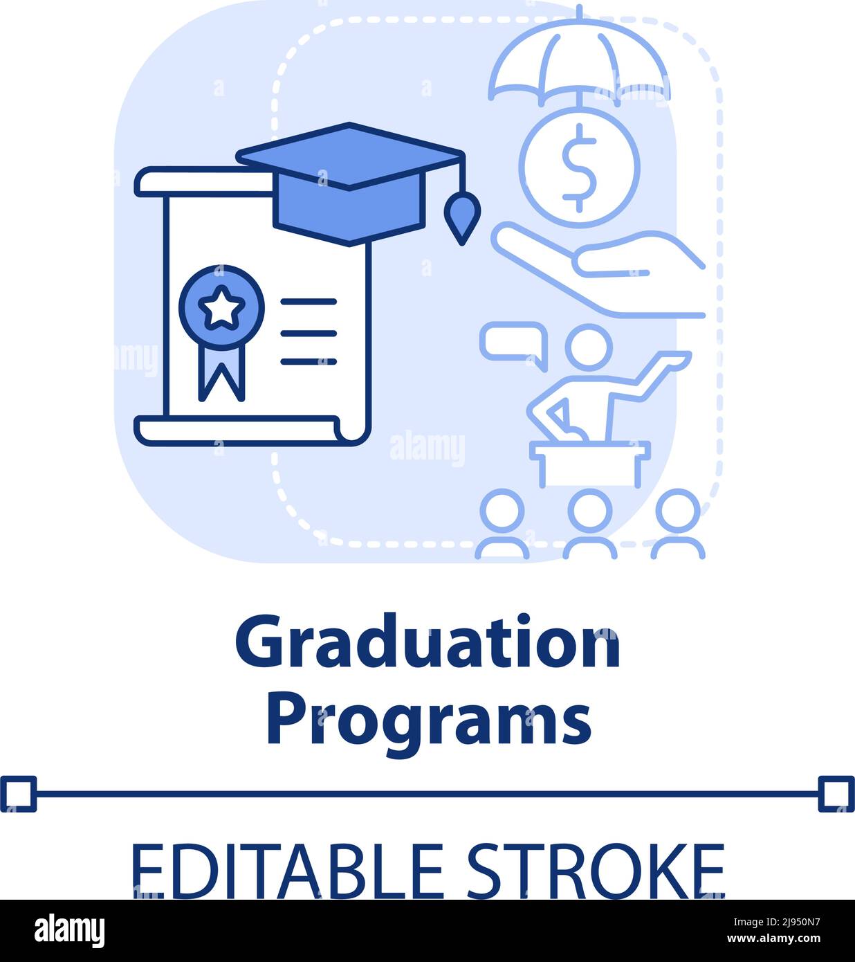 Graduation programs light blue concept icon Stock Vector Image & Art ...