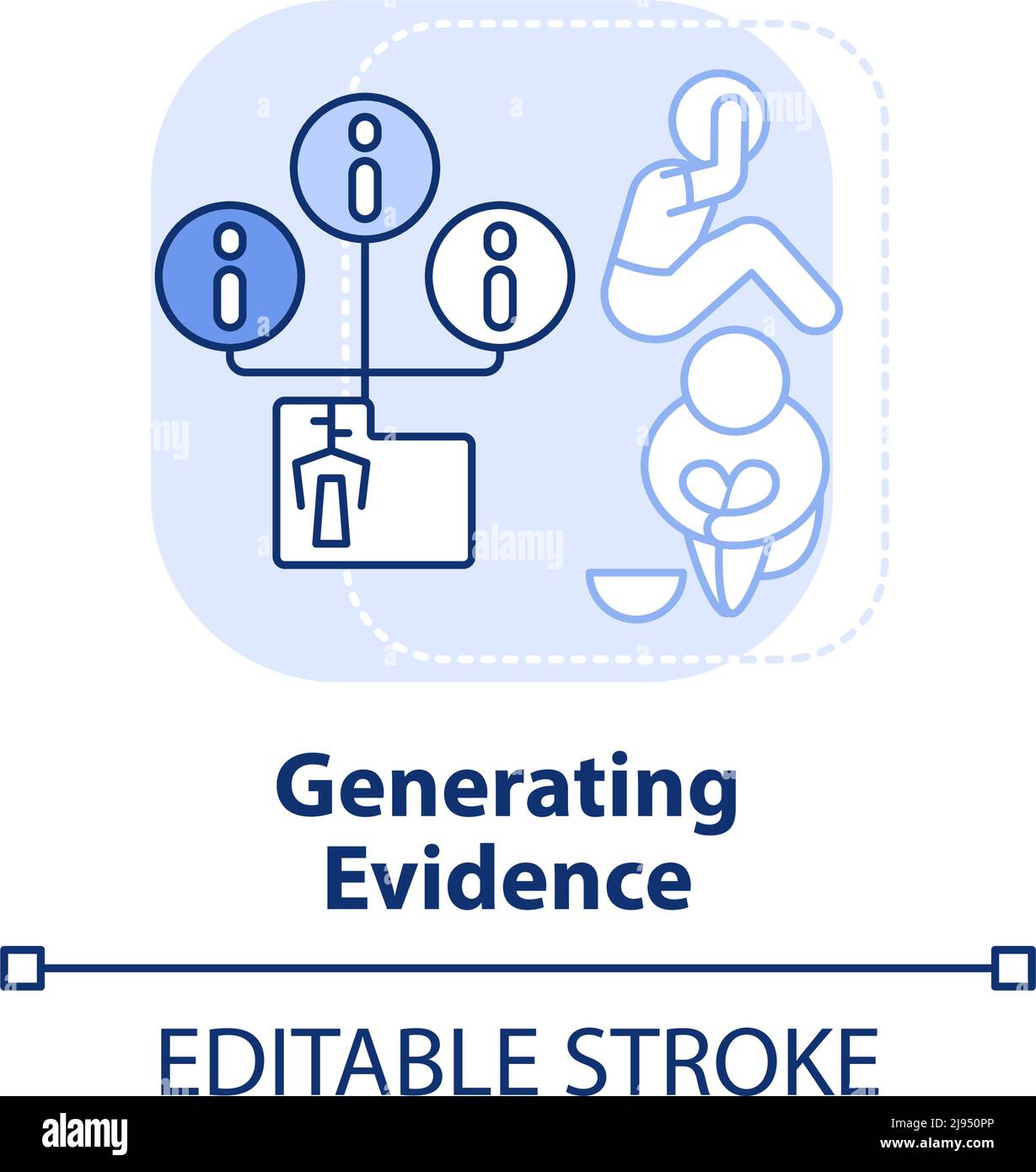 Generating evidence light blue concept icon Stock Vector Image & Art ...