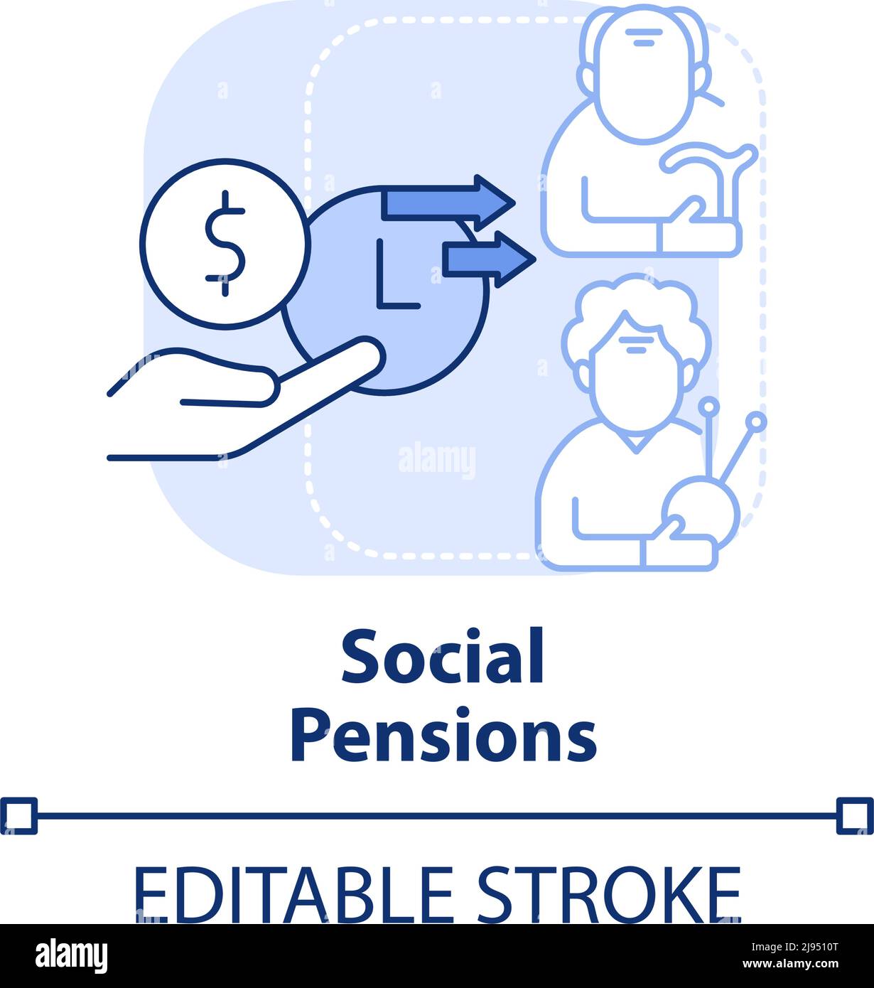 Social pensions light blue concept icon Stock Vector Image & Art - Alamy