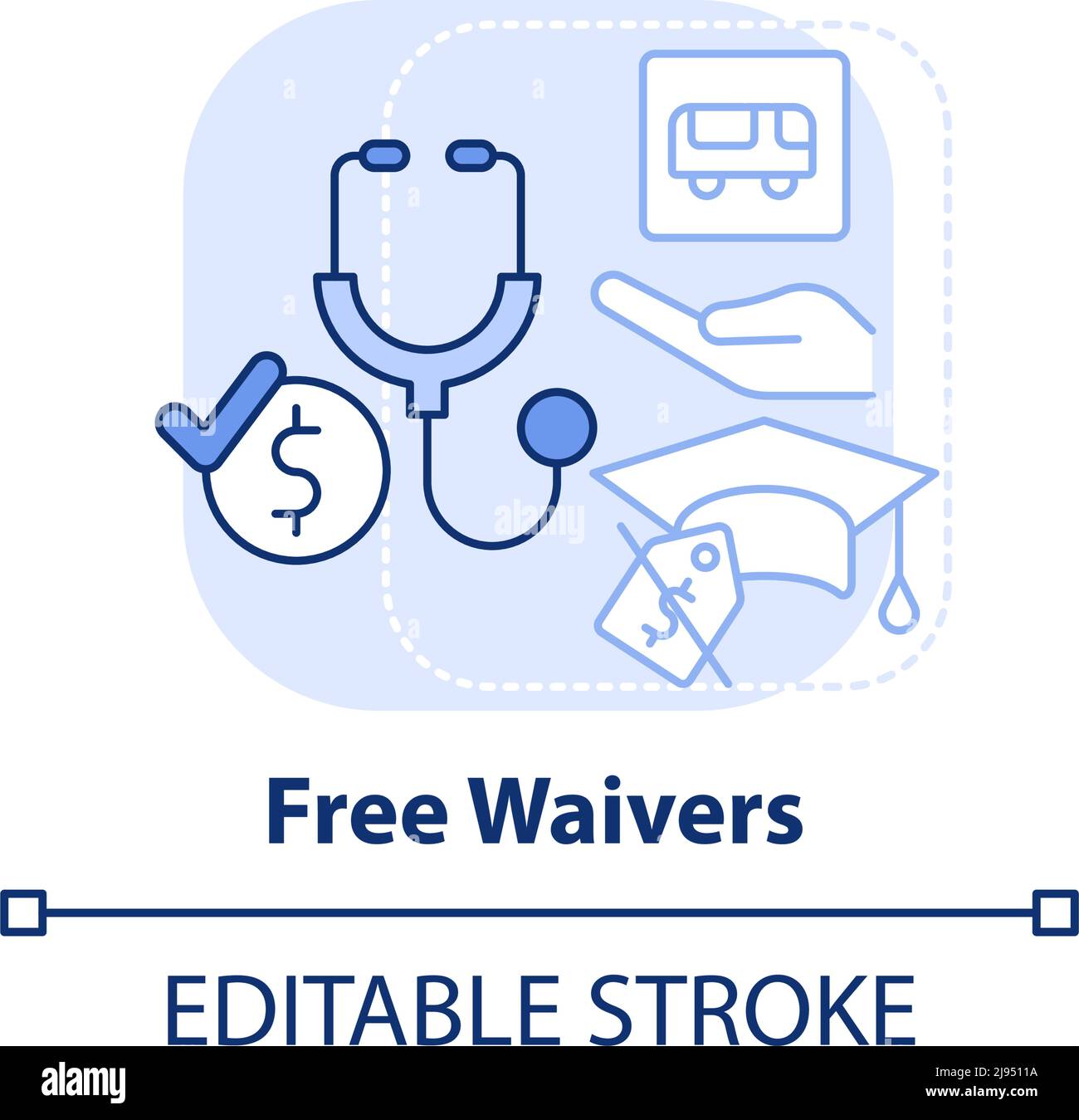 Fee waivers light blue concept icon Stock Vector Image & Art - Alamy