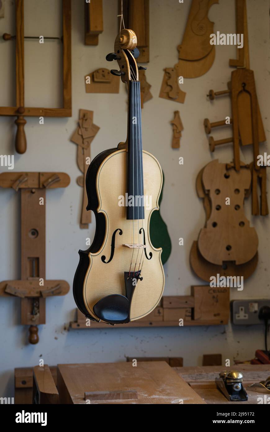 Unique Black Bog Oak Violin Stock Photo - Alamy