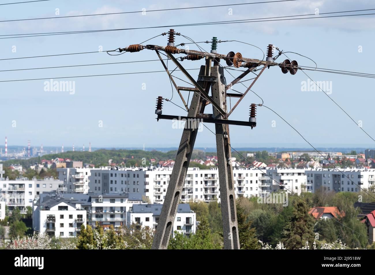 Tall power lines rise in hi-res stock photography and images - Alamy