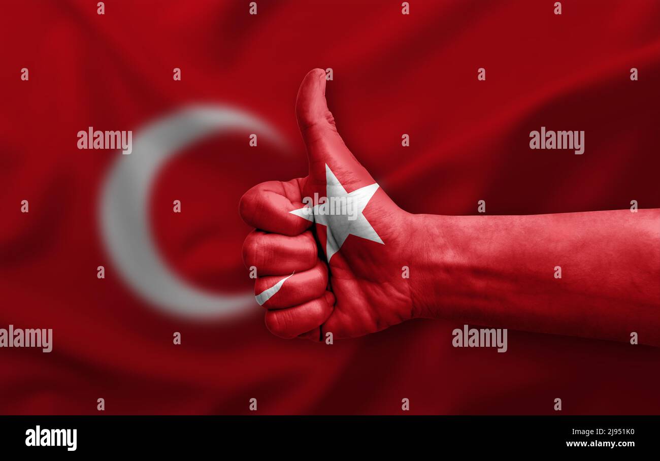 Hand gesture victory flag turkey hi-res stock photography and images ...
