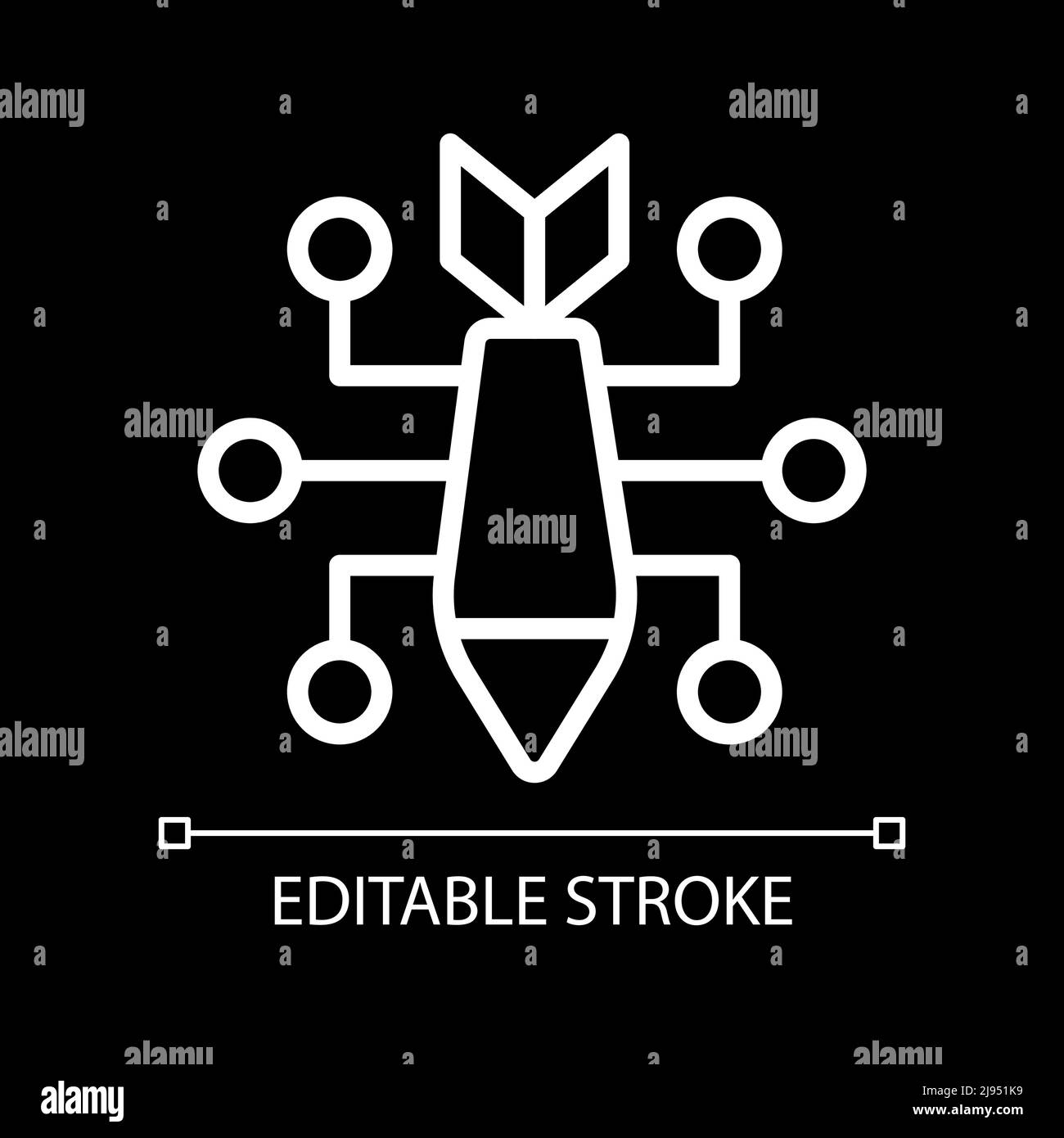 Cyber attack pixel perfect white linear icon for dark theme Stock ...