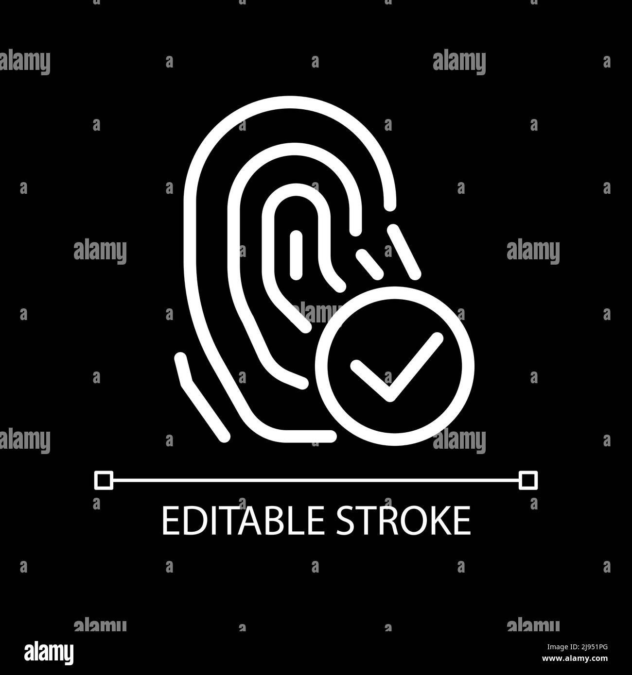 Biometrics pixel perfect white linear icon for dark theme Stock Vector ...