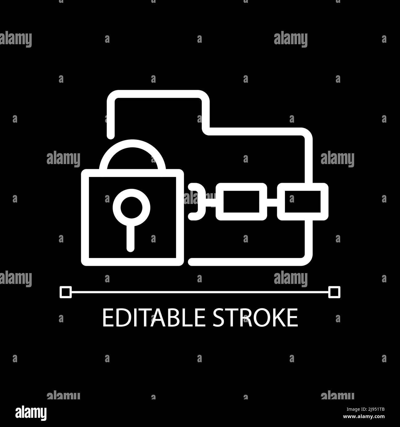 Ransomware pixel perfect white linear icon for dark theme Stock Vector Image & Art - Alamy