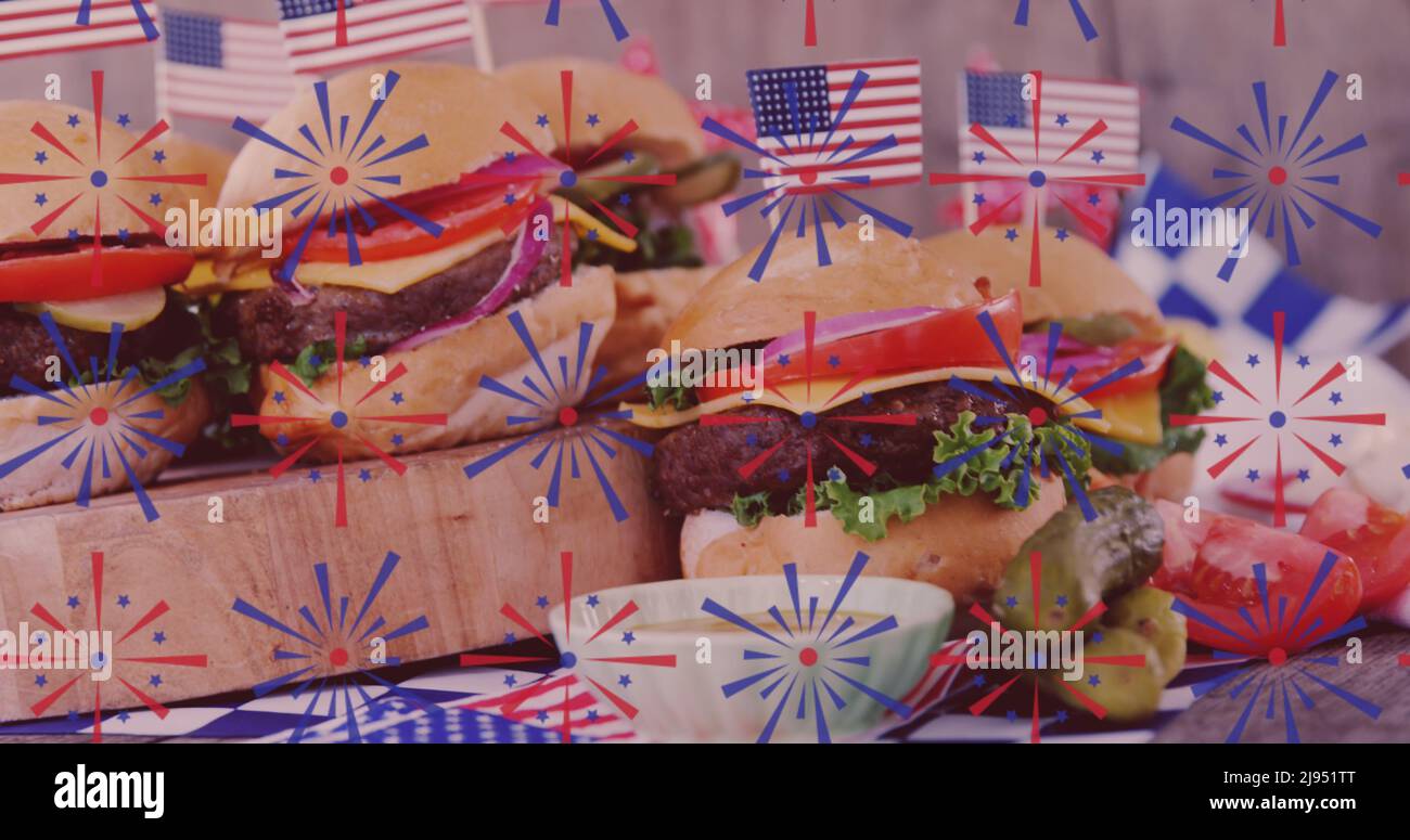 Flag flags firework hi-res stock photography and images - Alamy