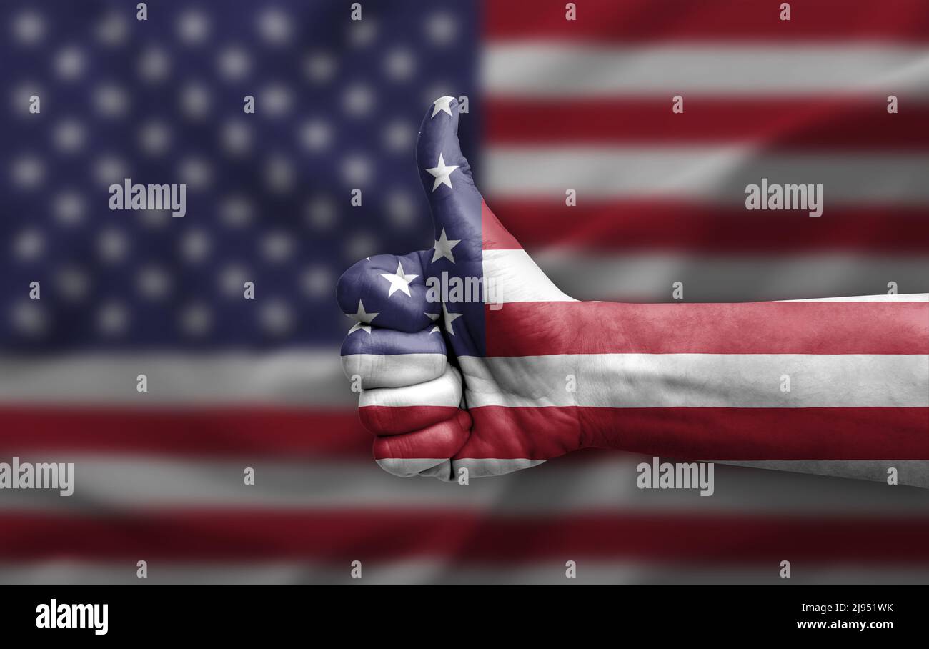 Hand gesture victory flag usa hi-res stock photography and images - Alamy