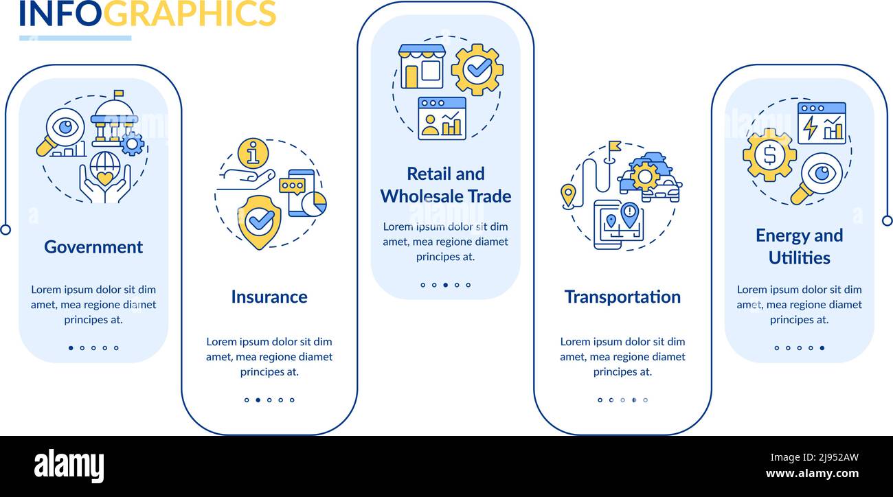 Big data applications types rectangle infographic template Stock Vector ...