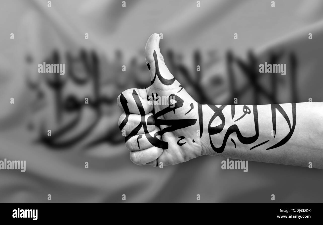 Hand making thumb up painted with flag of afghanistan Stock Photo - Alamy