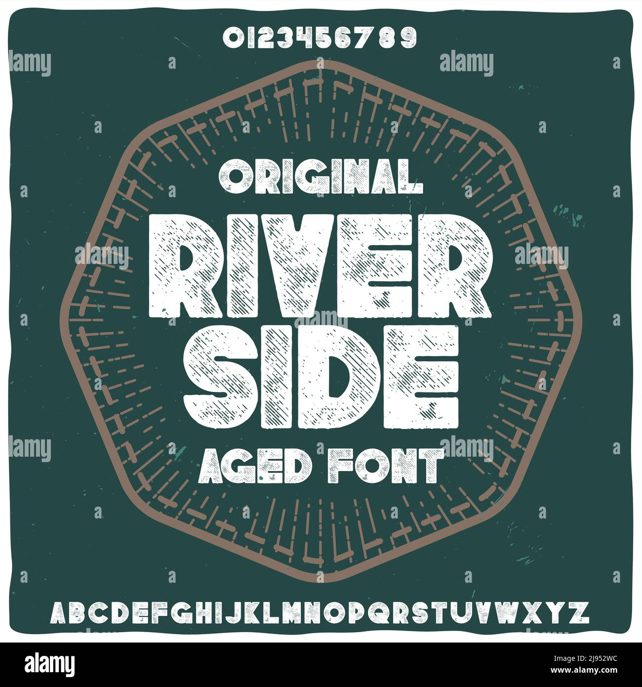 Original label typeface named "River Side". Good handcrafted font for ...