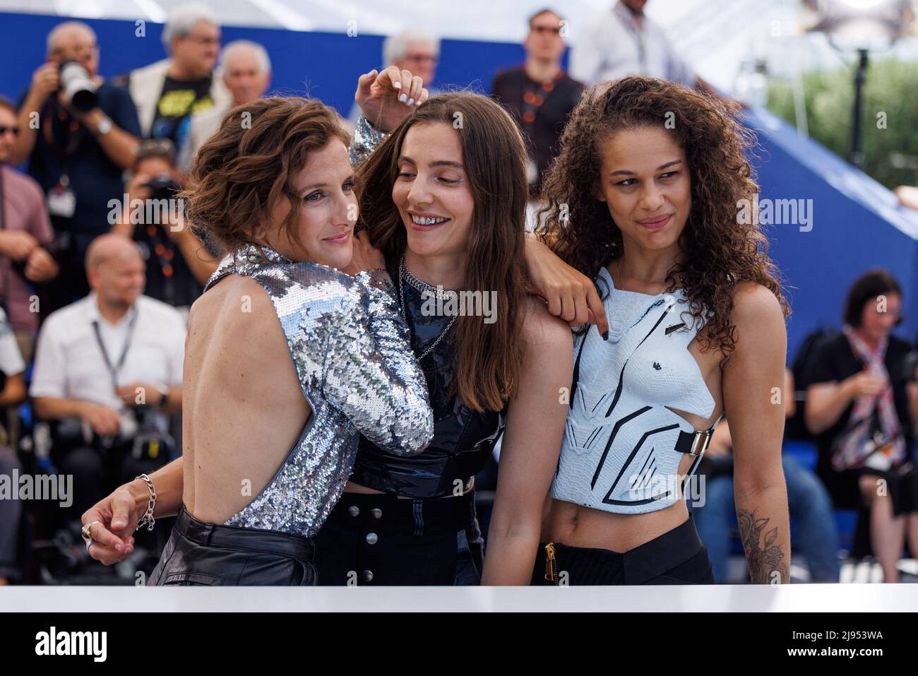 Cannes, France, 20/05/2022, Julie Ledru, Lola Quivoron and Antonia ...