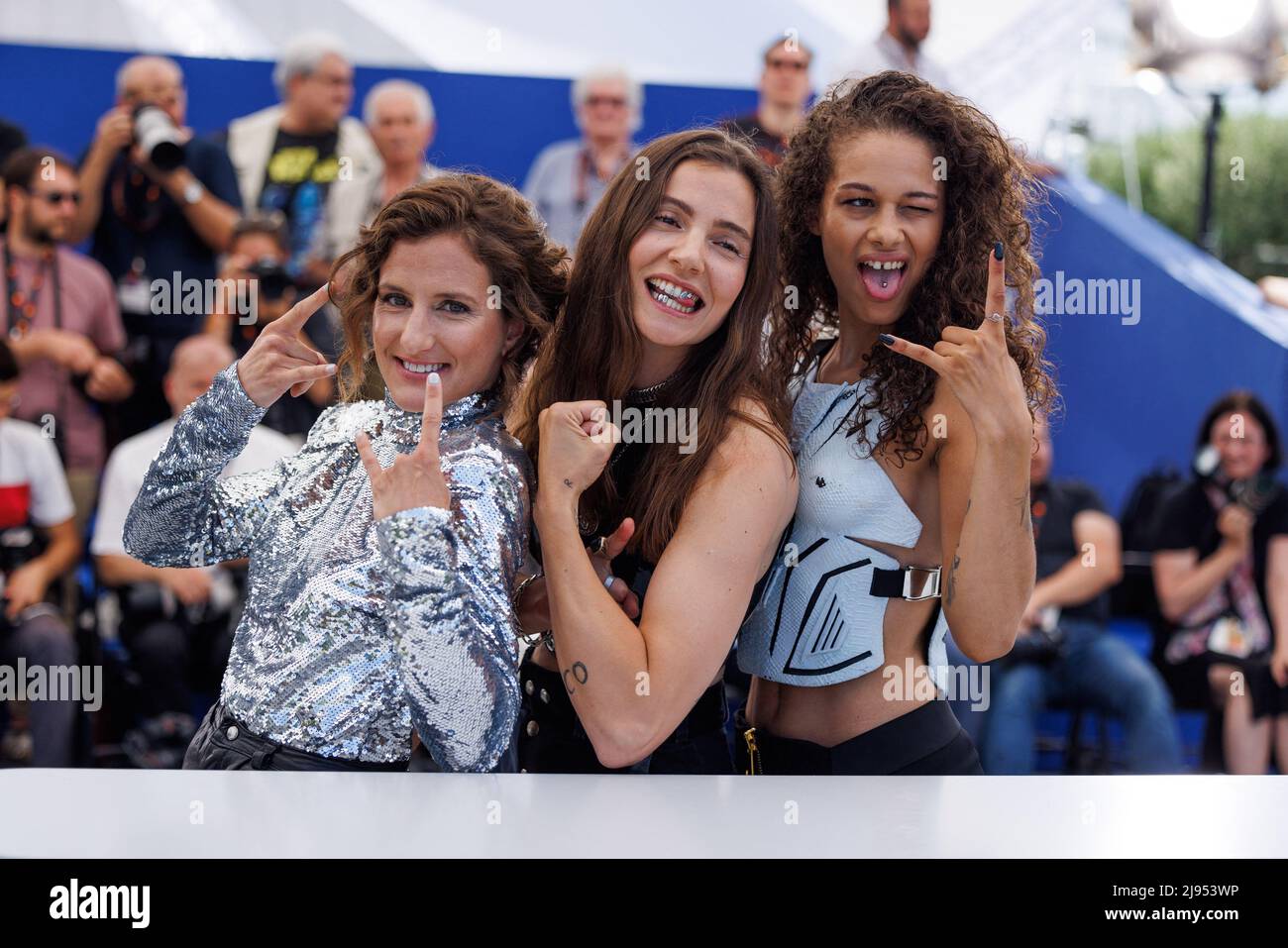 Cannes, France, 20/05/2022, Julie Ledru, Lola Quivoron and Antonia ...