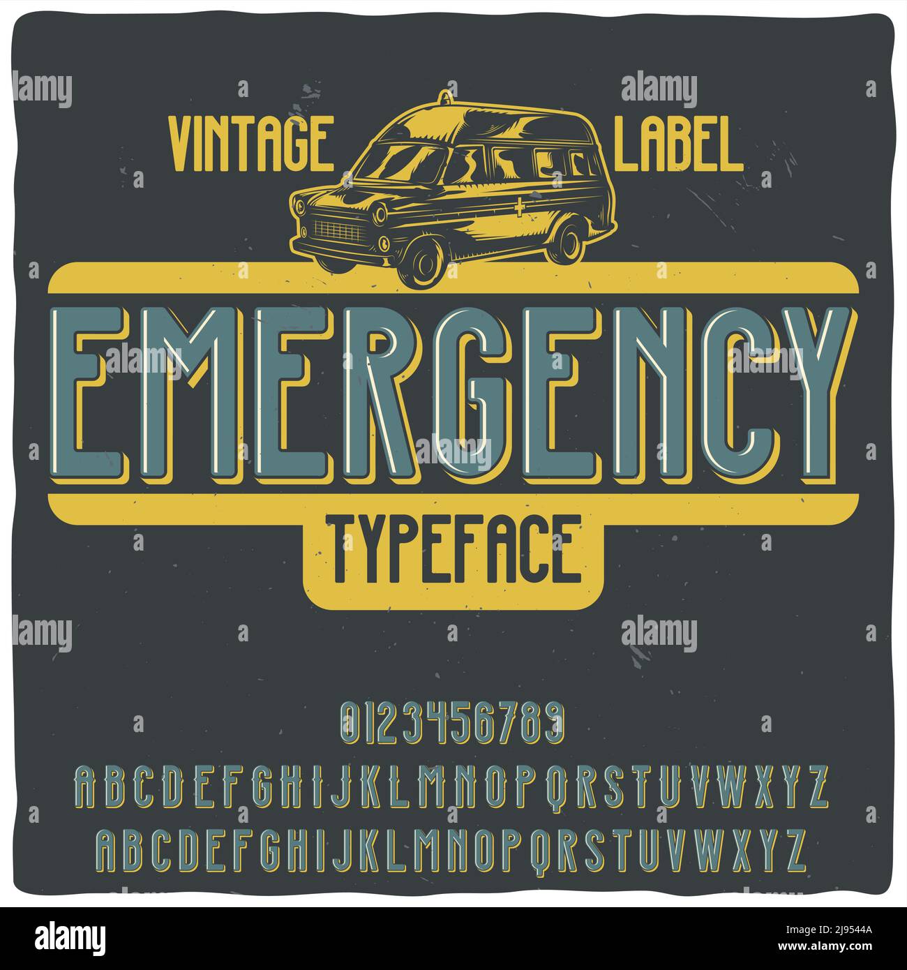 Original label typeface named "Emergency". Good handcrafted font for ...