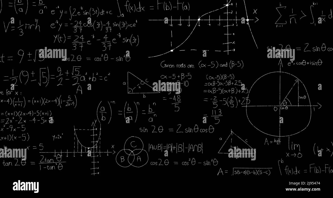 Math formulas on blackboard Stock Photo - Alamy