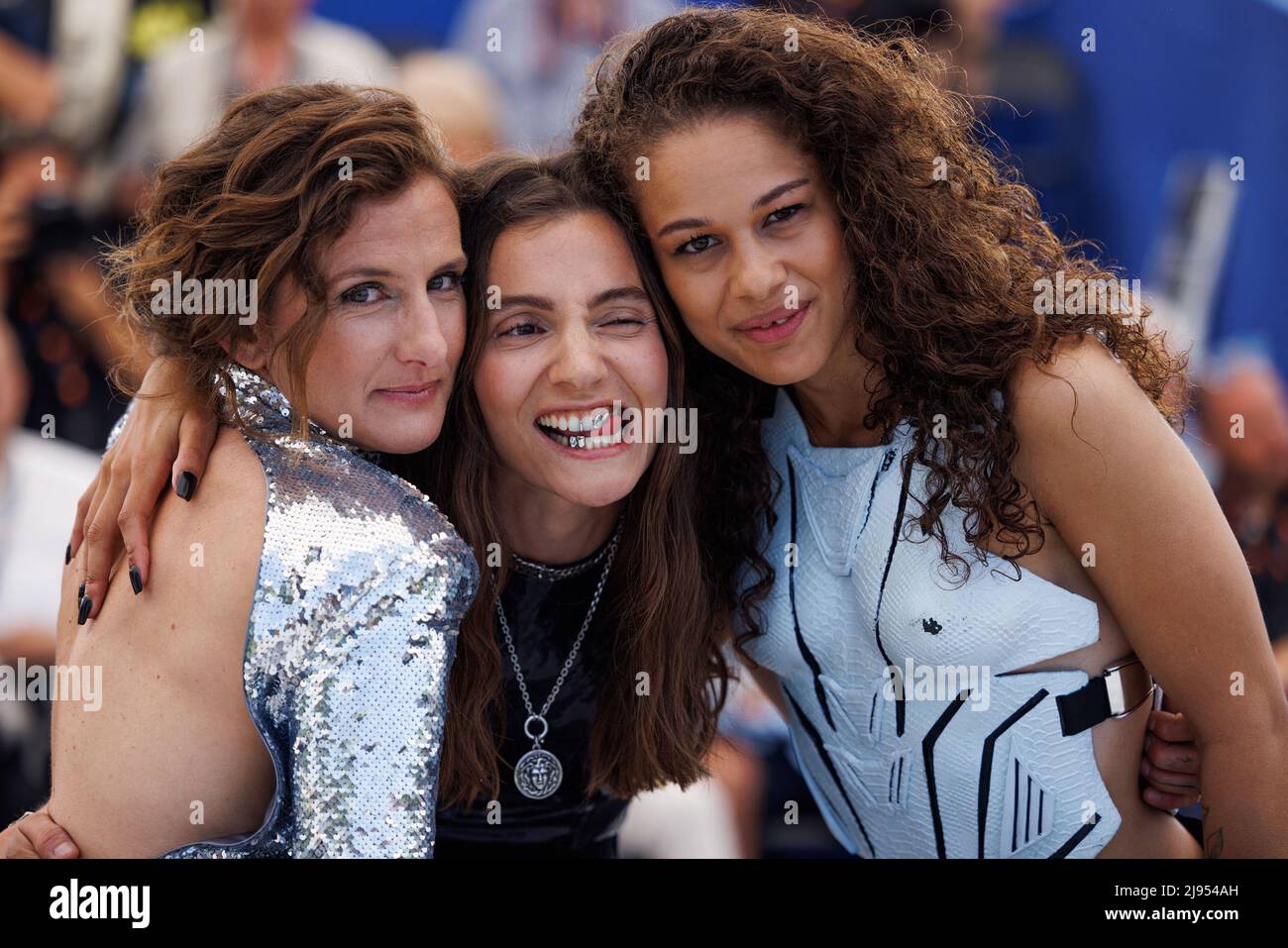 Cannes, France, 20/05/2022, Julie Ledru, Lola Quivoron and Antonia ...