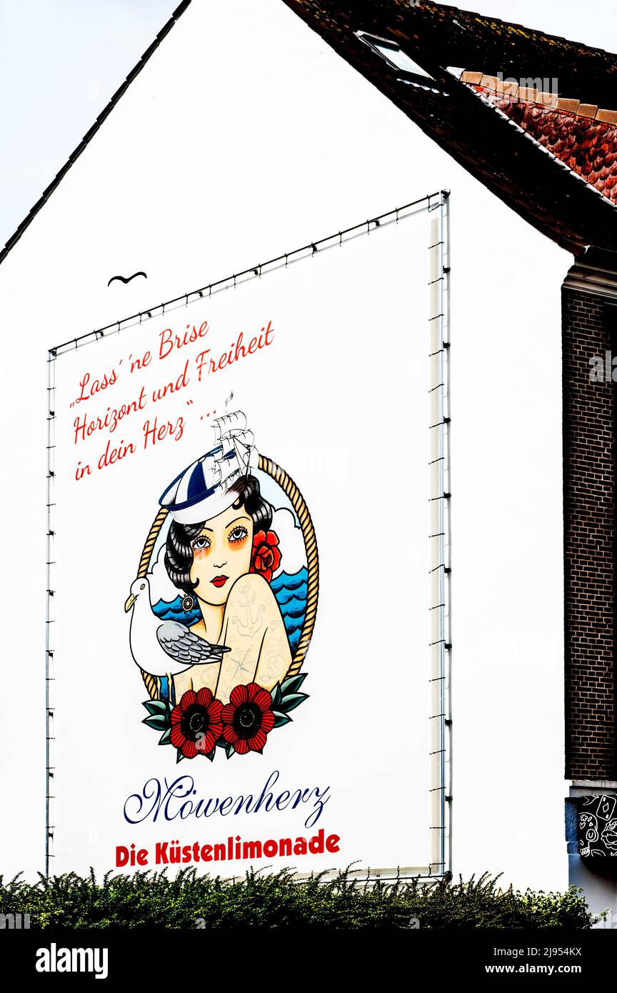 Emden (Ostfriesland, Germany): Reklame für Limonade; advertisment for a ...