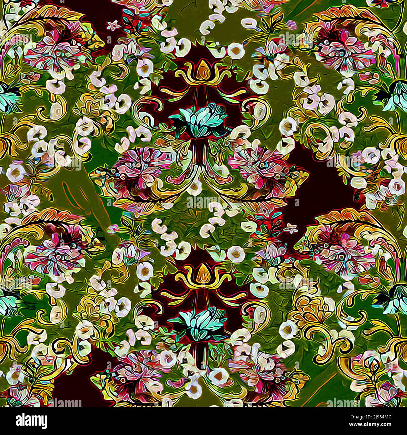 Textile and wallpaper patterns. A printable digital illustration work ...
