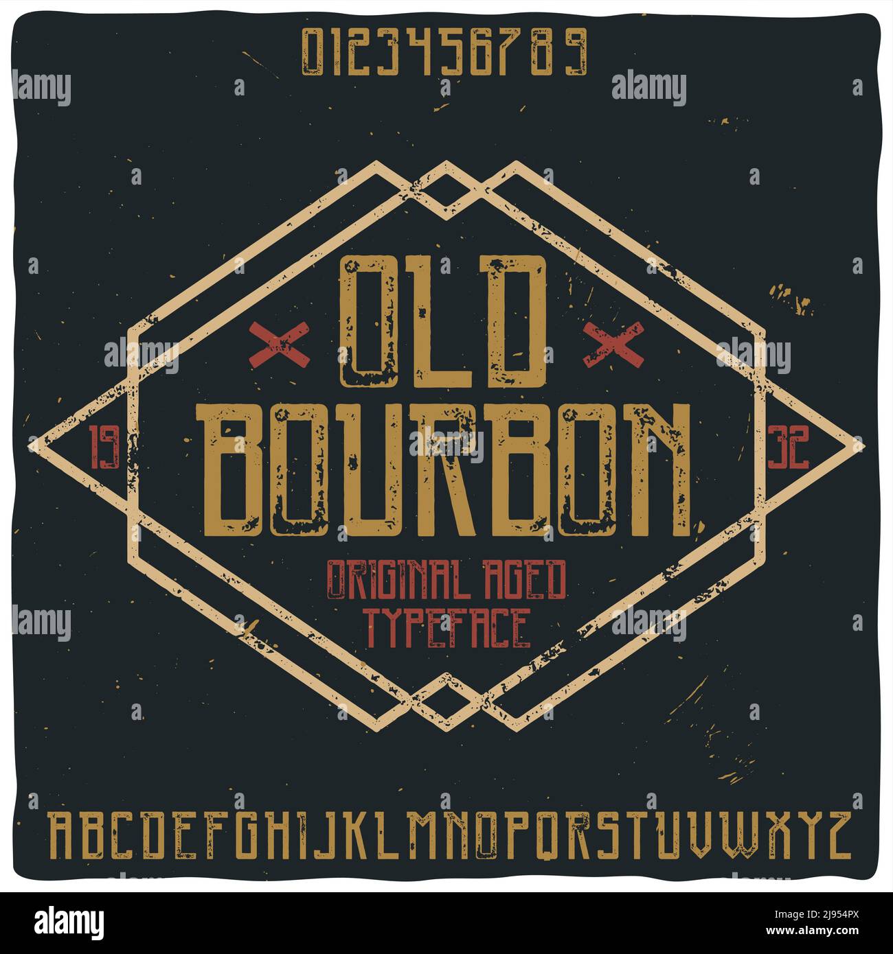 Original label typeface named "Old Bourbon". Good handcrafted font for ...