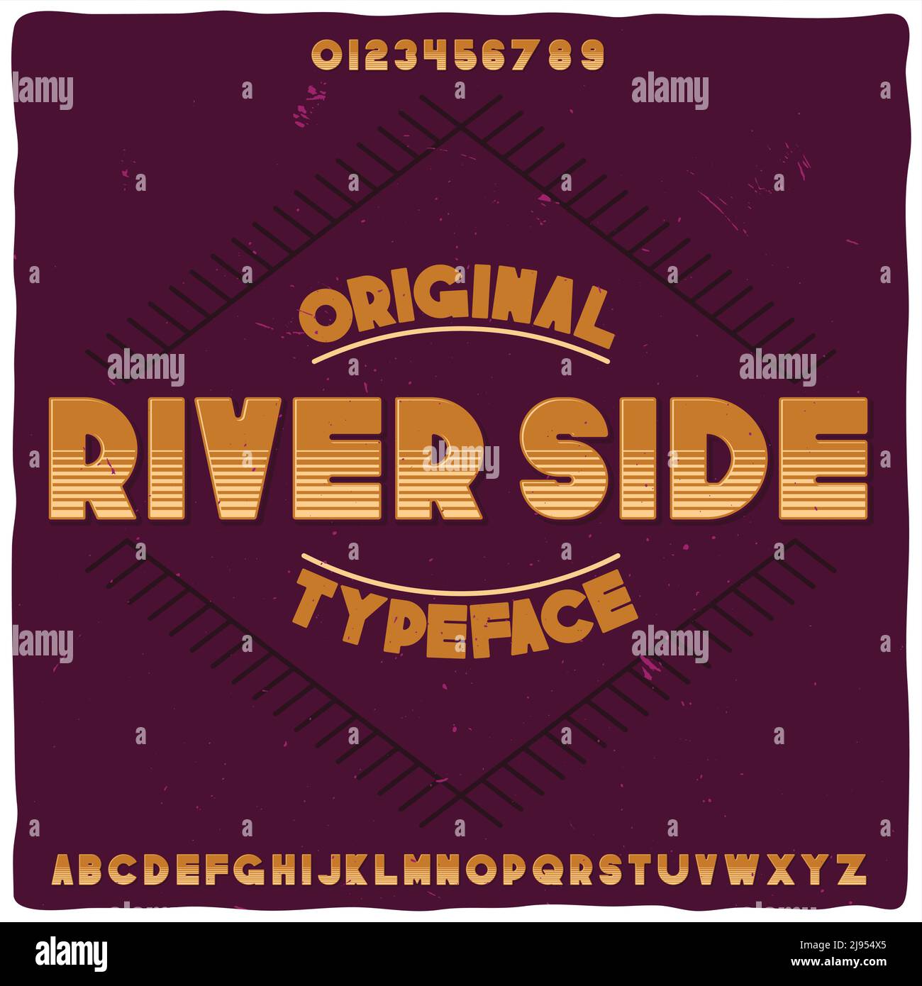 Original label typeface named "River Side". Good handcrafted font for ...