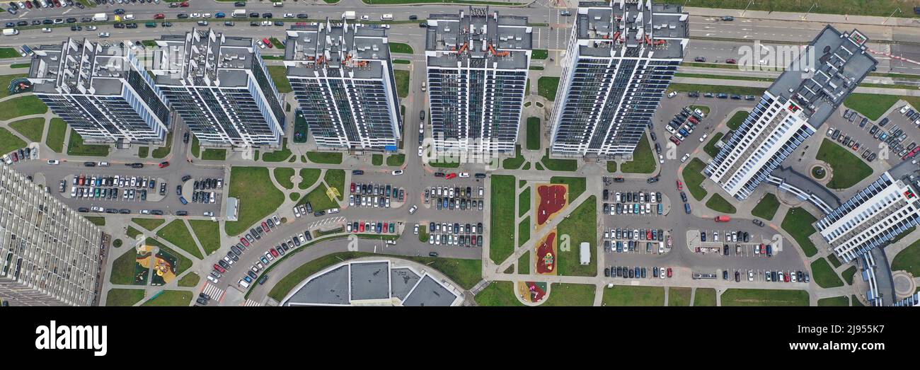 High-rise buildings and courtyards in the city, top view Stock Photo ...