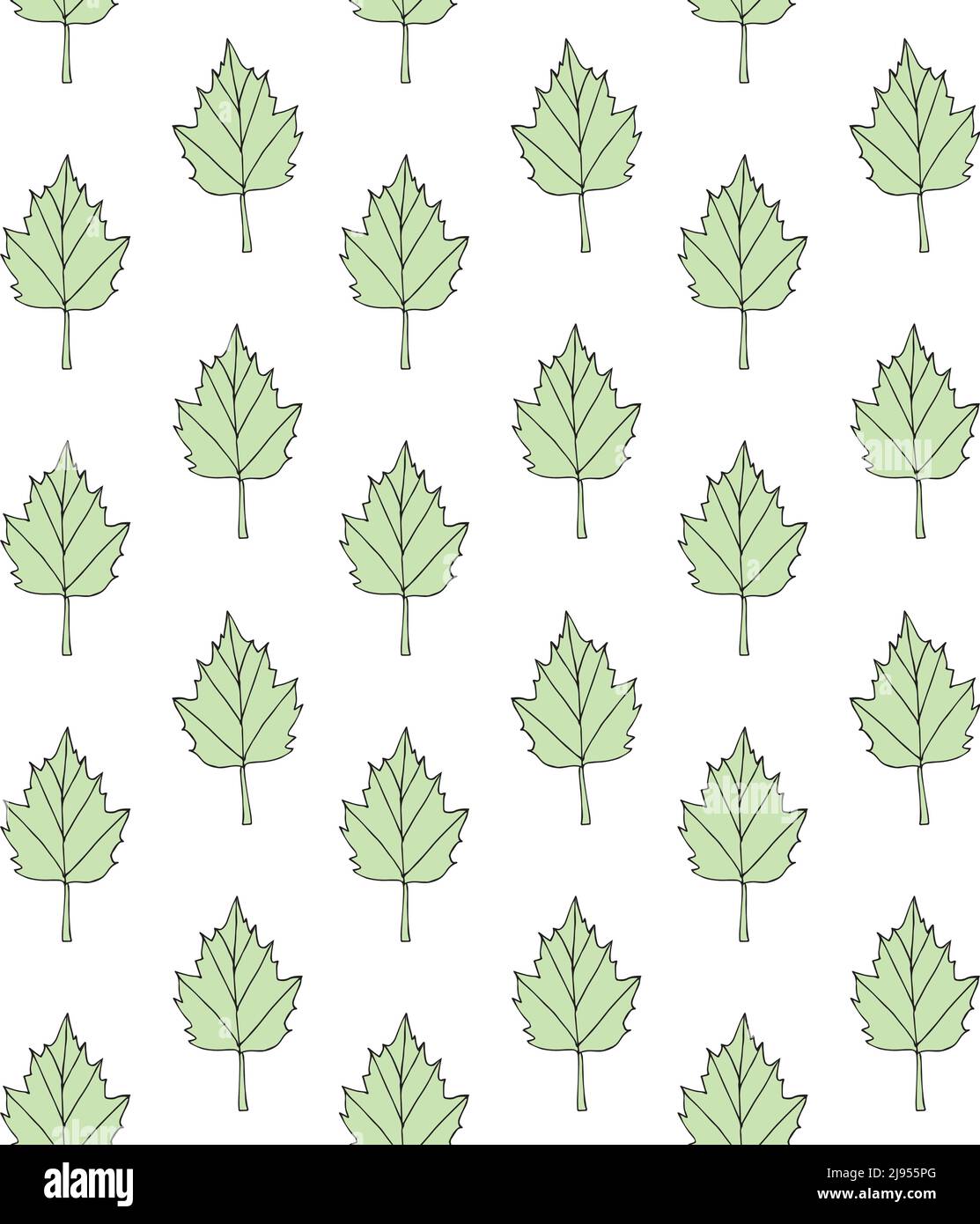 Vector seamless pattern of hand drawn leaves Stock Vector Image & Art ...