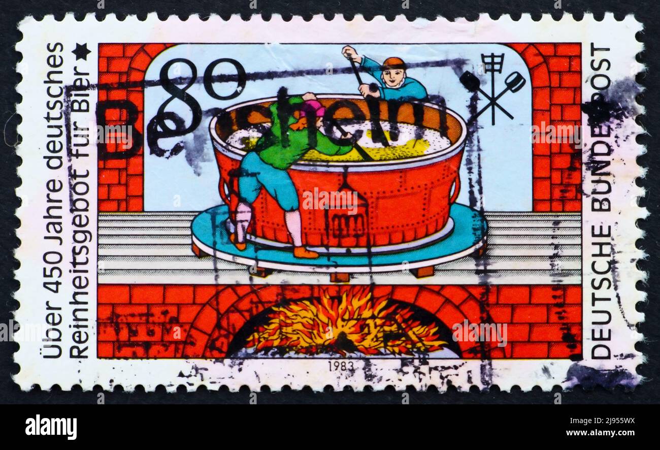 GERMANY - CIRCA 1983: a stamp printed in the Germany shows Brewers ...