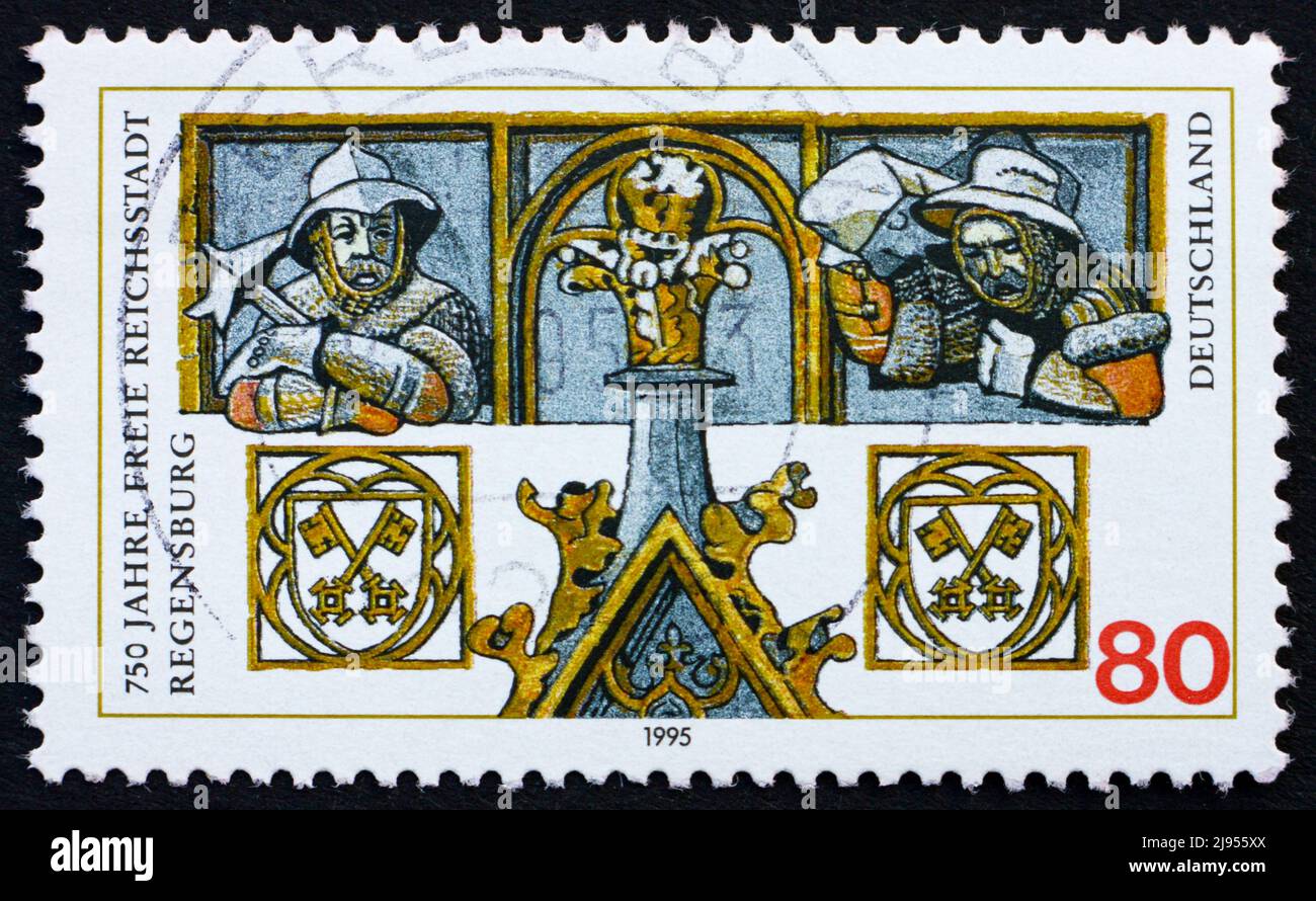 GERMANY - CIRCA 1995: a stamp printed in the Germany shows City of ...