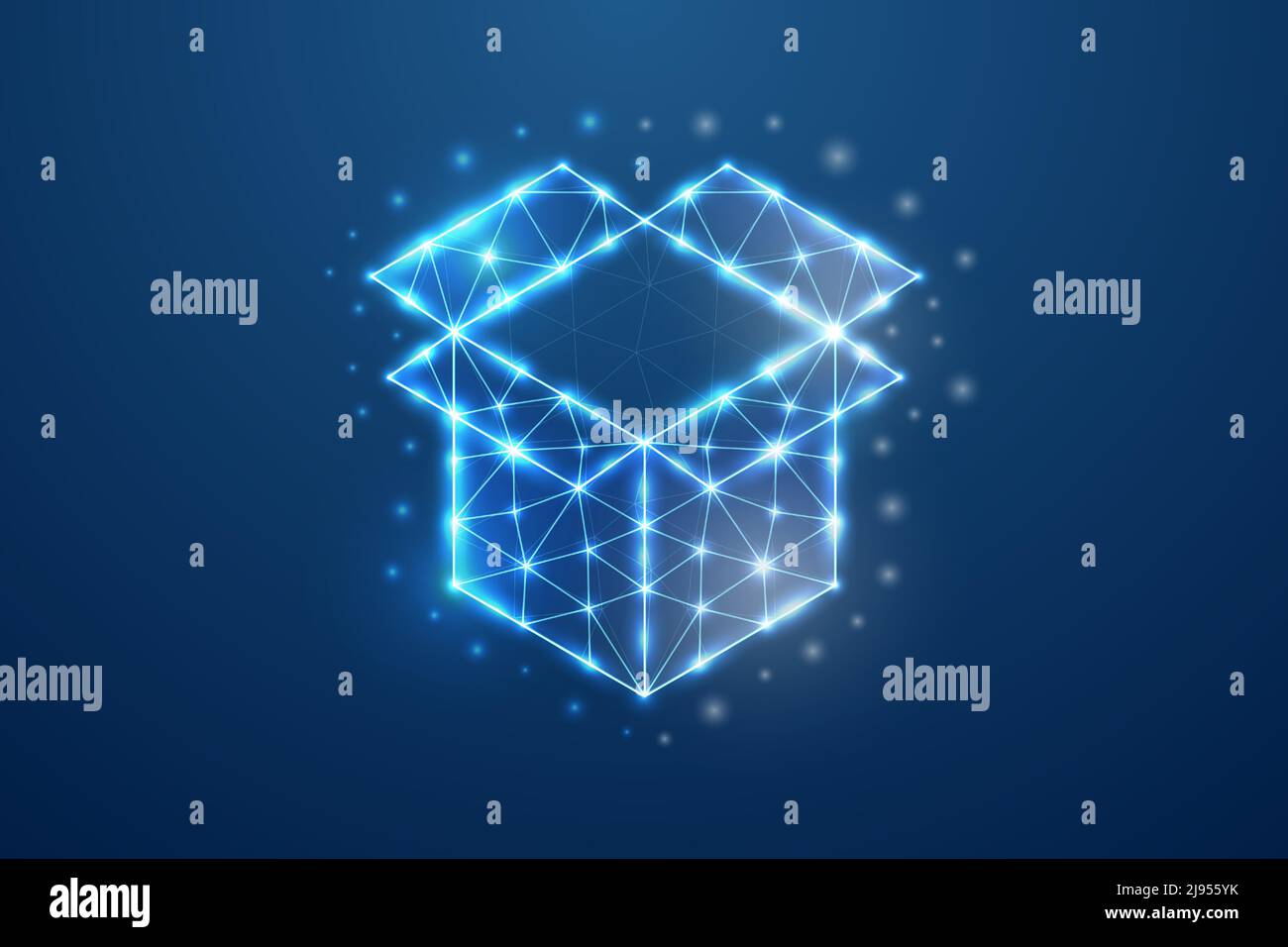 Blue open cardboard package Stock Vector Images - Alamy