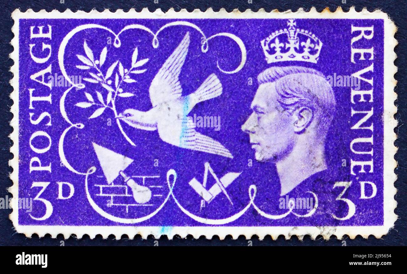 GREAT BRITAIN - CIRCA 1946: a stamp printed in the Great Britain shows ...