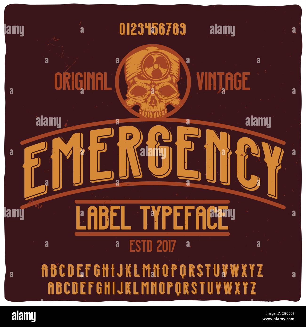 Original label typeface named "Emergency". Good handcrafted font for ...