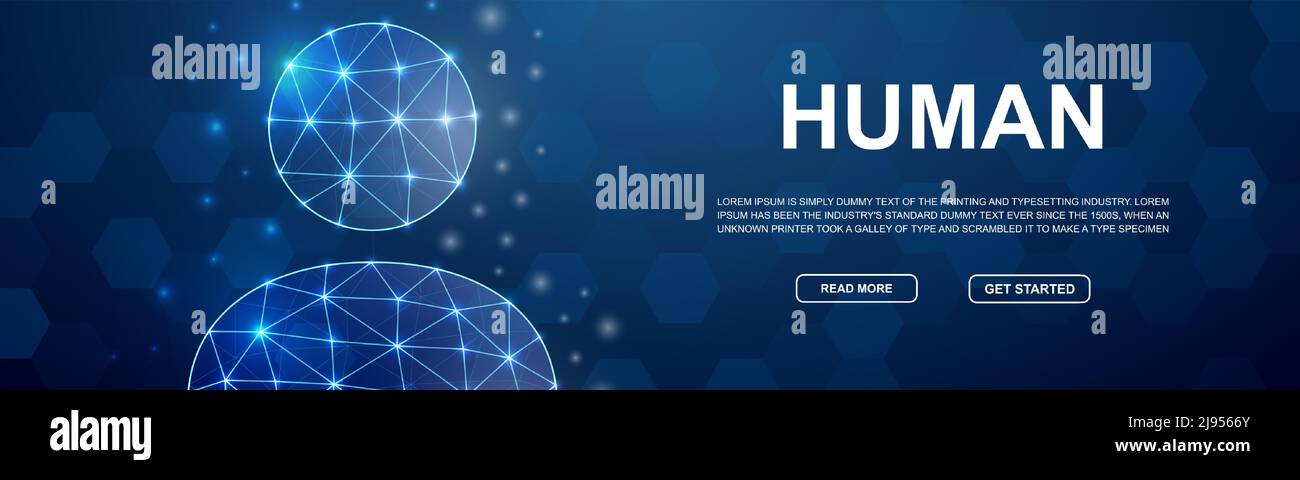 User avatar 3d low poly symbol for promotion banner. Teamwork design ...