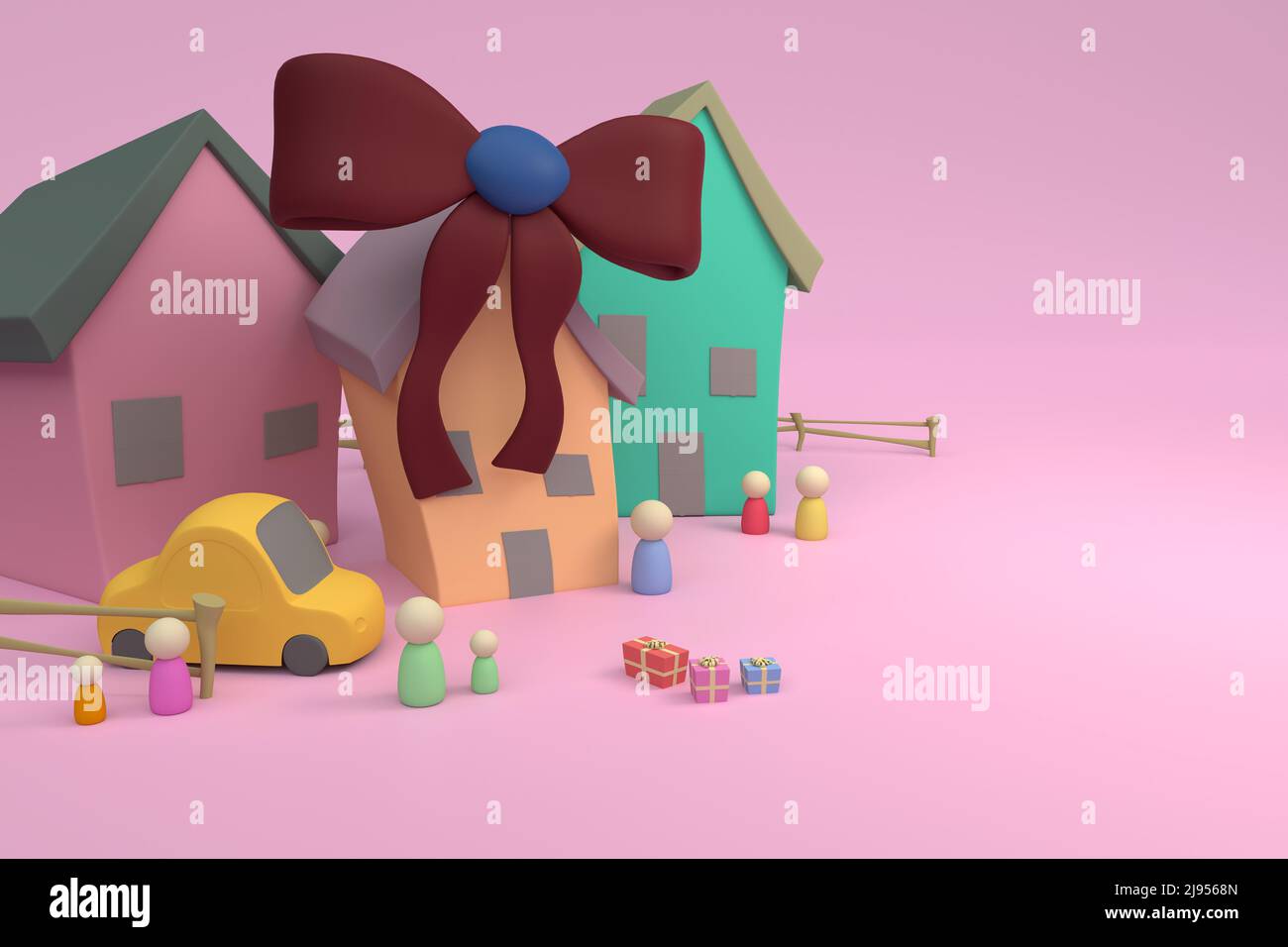 Cartoon Style House gift, present or buying Property. New Home owner ...