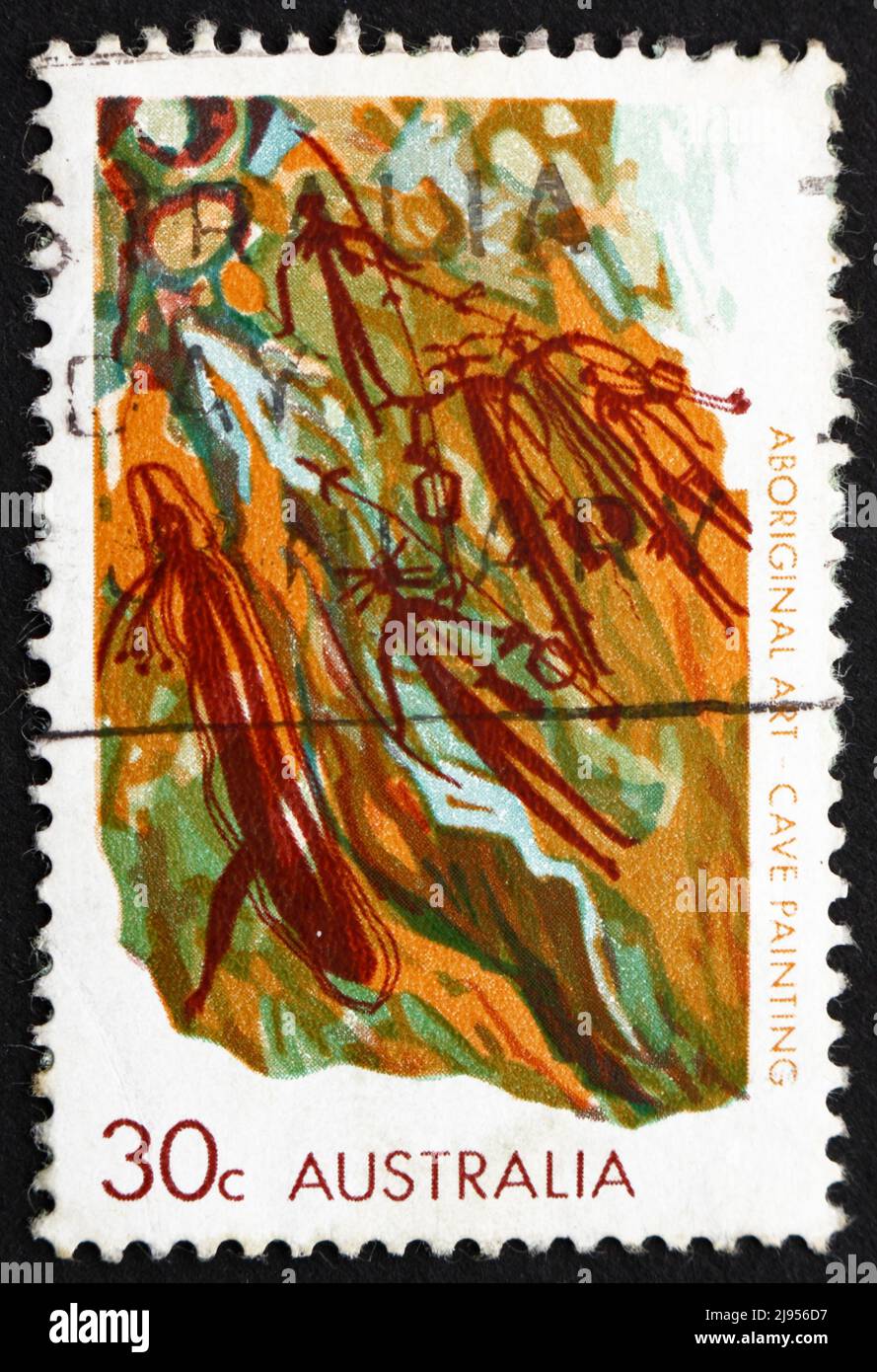 AUSTRALIA - CIRCA 1971: a stamp printed in the Australia shows Cave ...