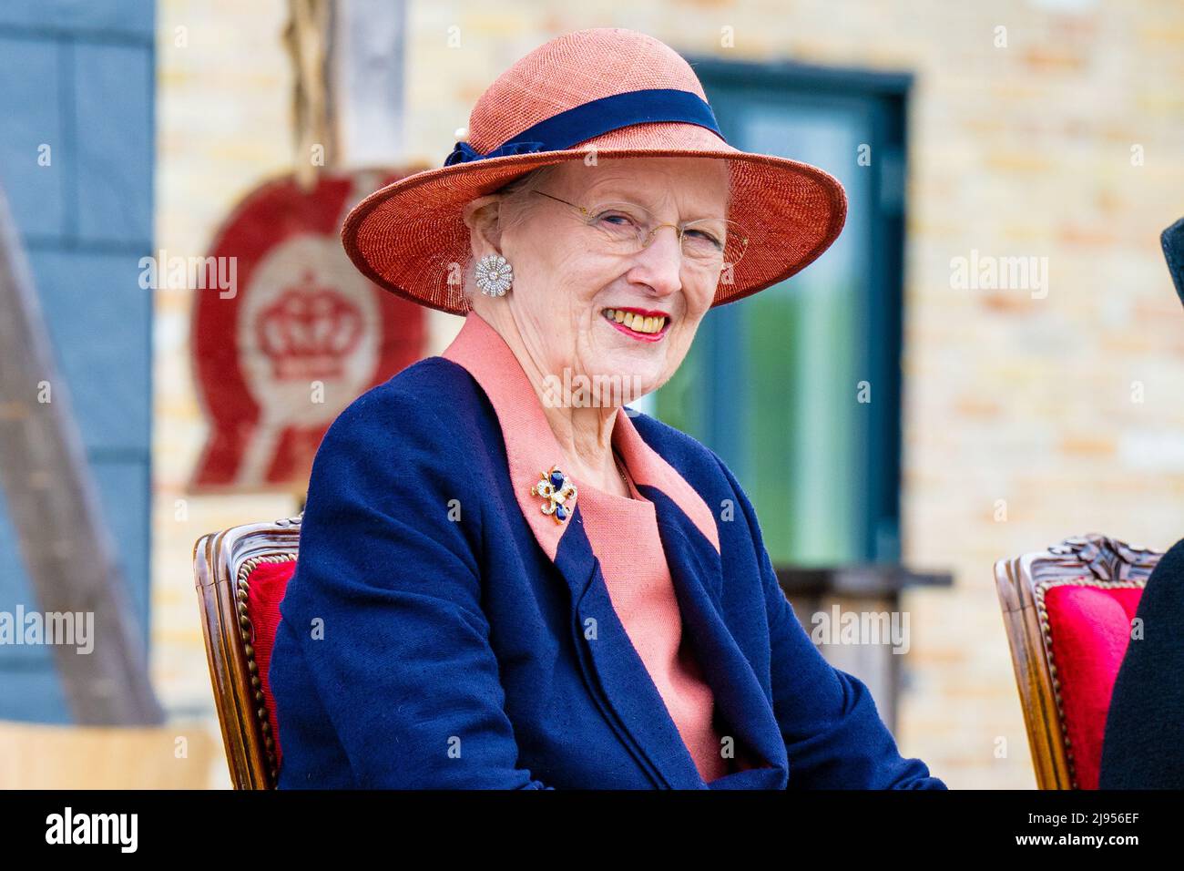 Queen Margrethe of Denmark during a visit to Dragor Cityhall, a ...