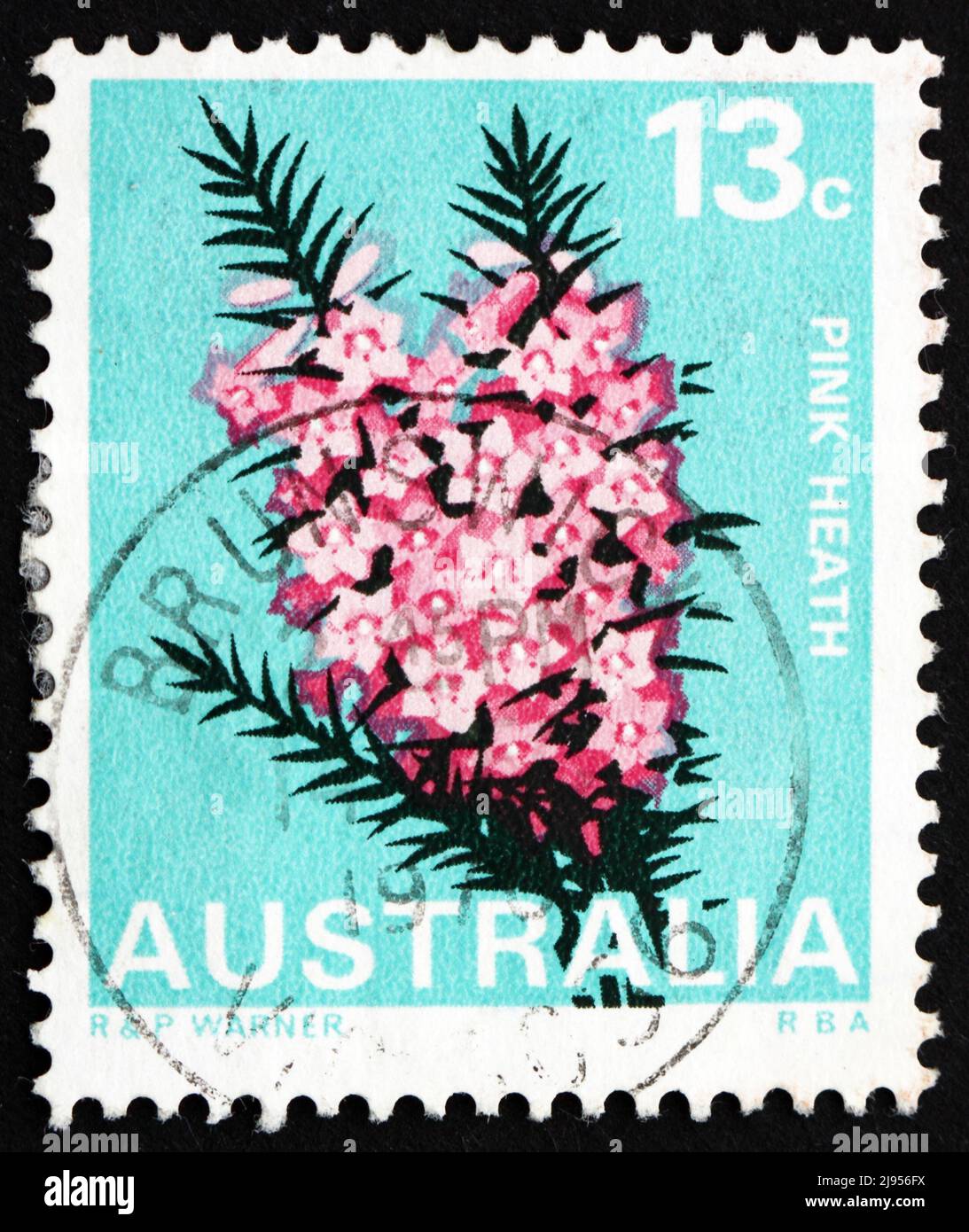 AUSTRALIA - CIRCA 1968: a stamp printed in the Australia shows Pink ...