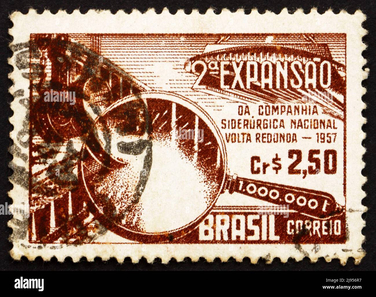 BRAZIL - CIRCA 1957: a stamp printed in the Brazil shows Symbolical of ...