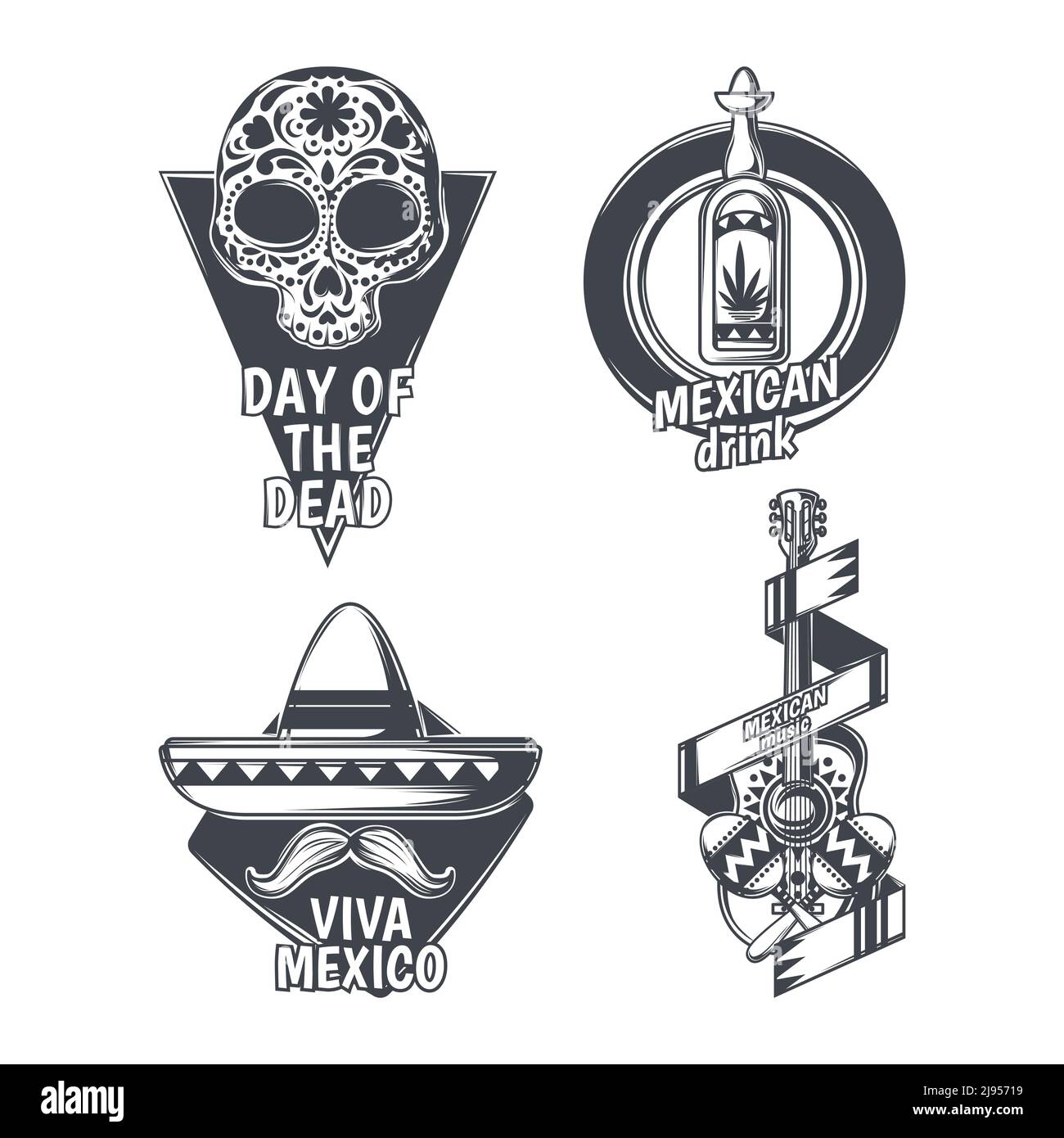 Isolated white skull spanish Cut Out Stock Images & Pictures - Alamy