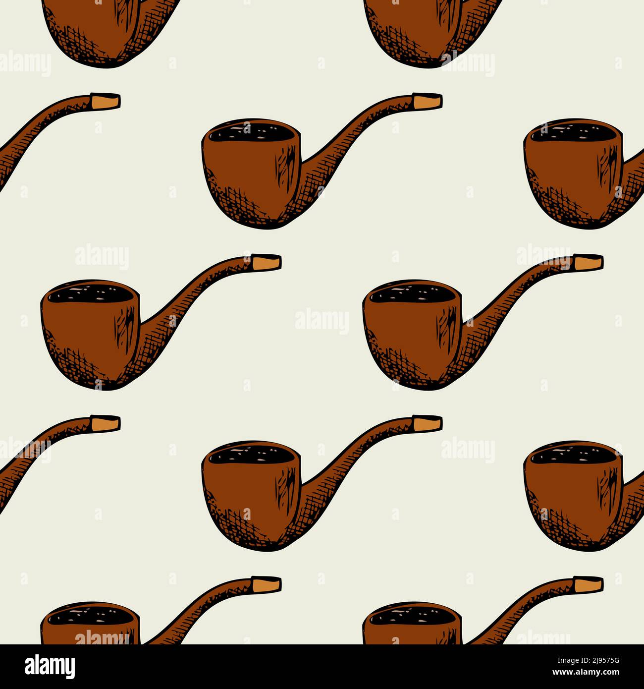 Seamless pattern with smoking pipe. Vintage background retro, smoke ...